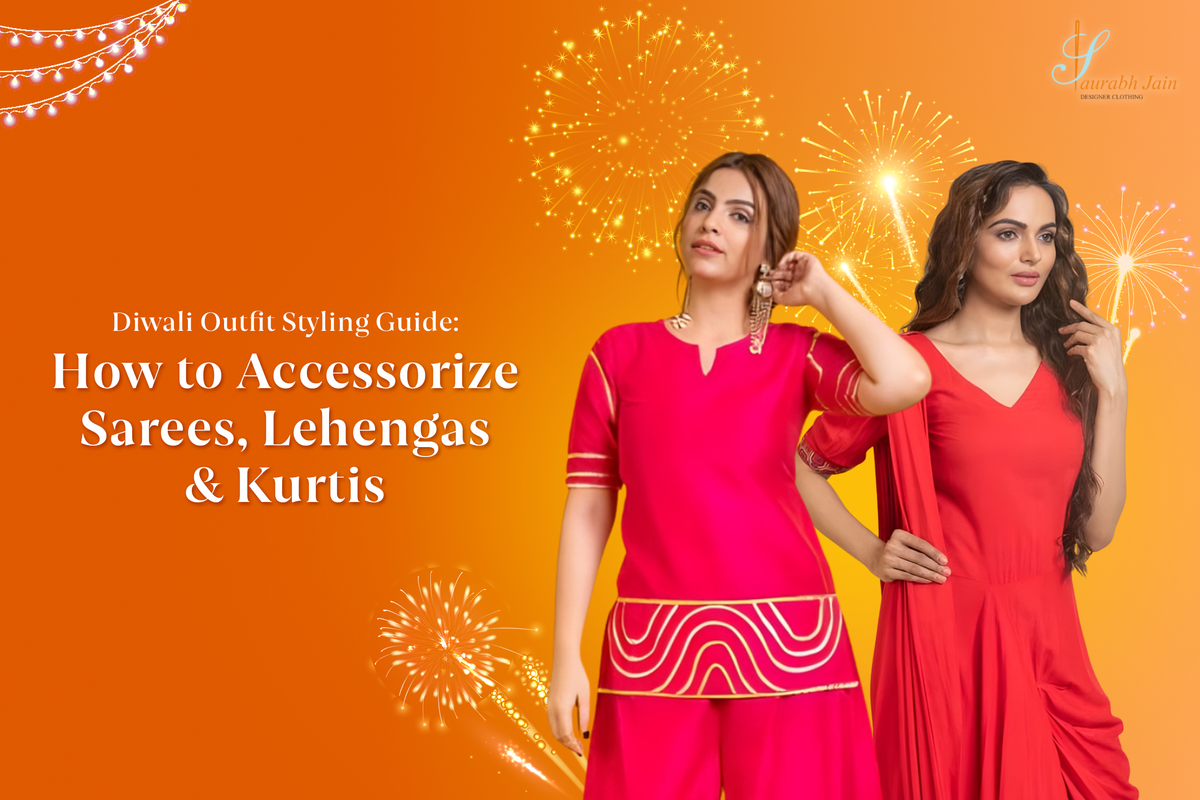 Easy Diwali Styling ideas for Sarees, Lehengas & Kurtis – Saurabh Jain ...